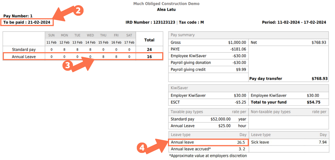 When does the Payslip Summary Update Leave Balances?
